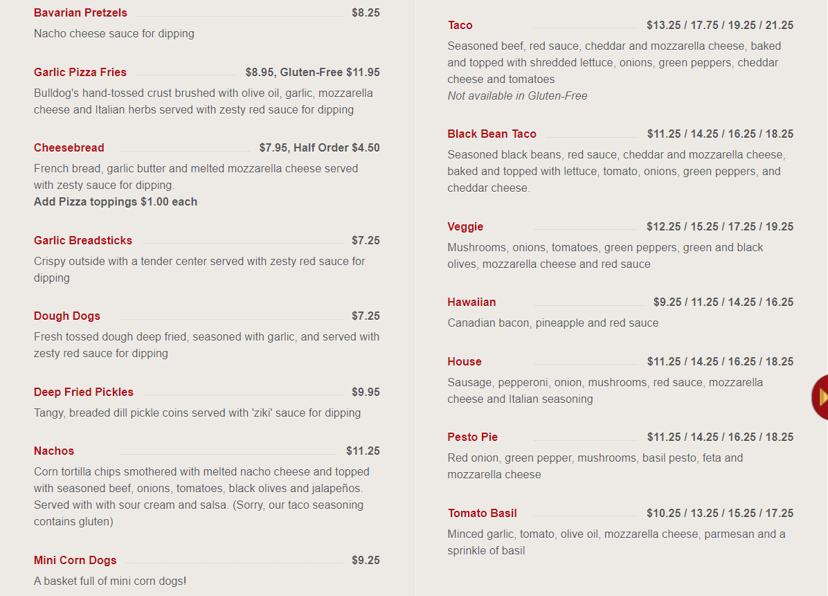 Daily Menu: Bulldog Pizza - Perfect Duluth Day