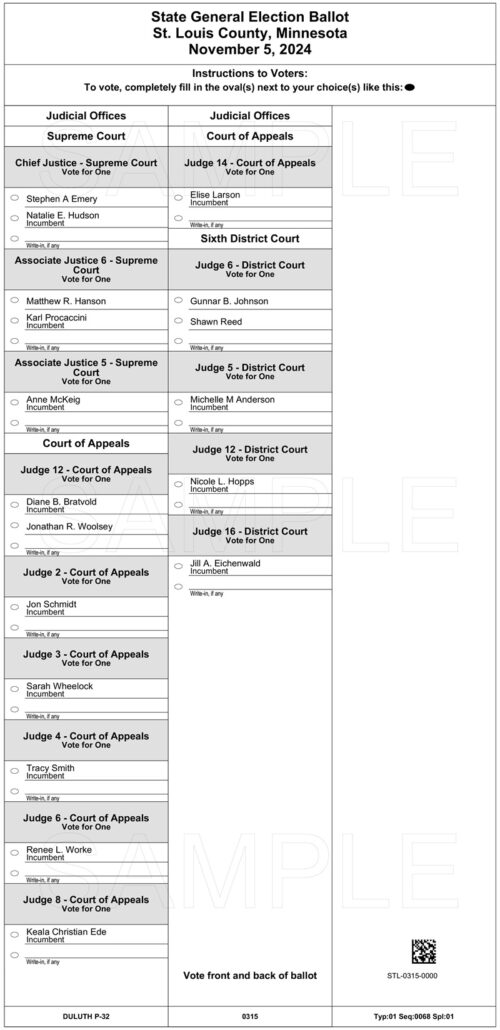 Duluth 2024 General Election Sample Ballot - Perfect Duluth Day
