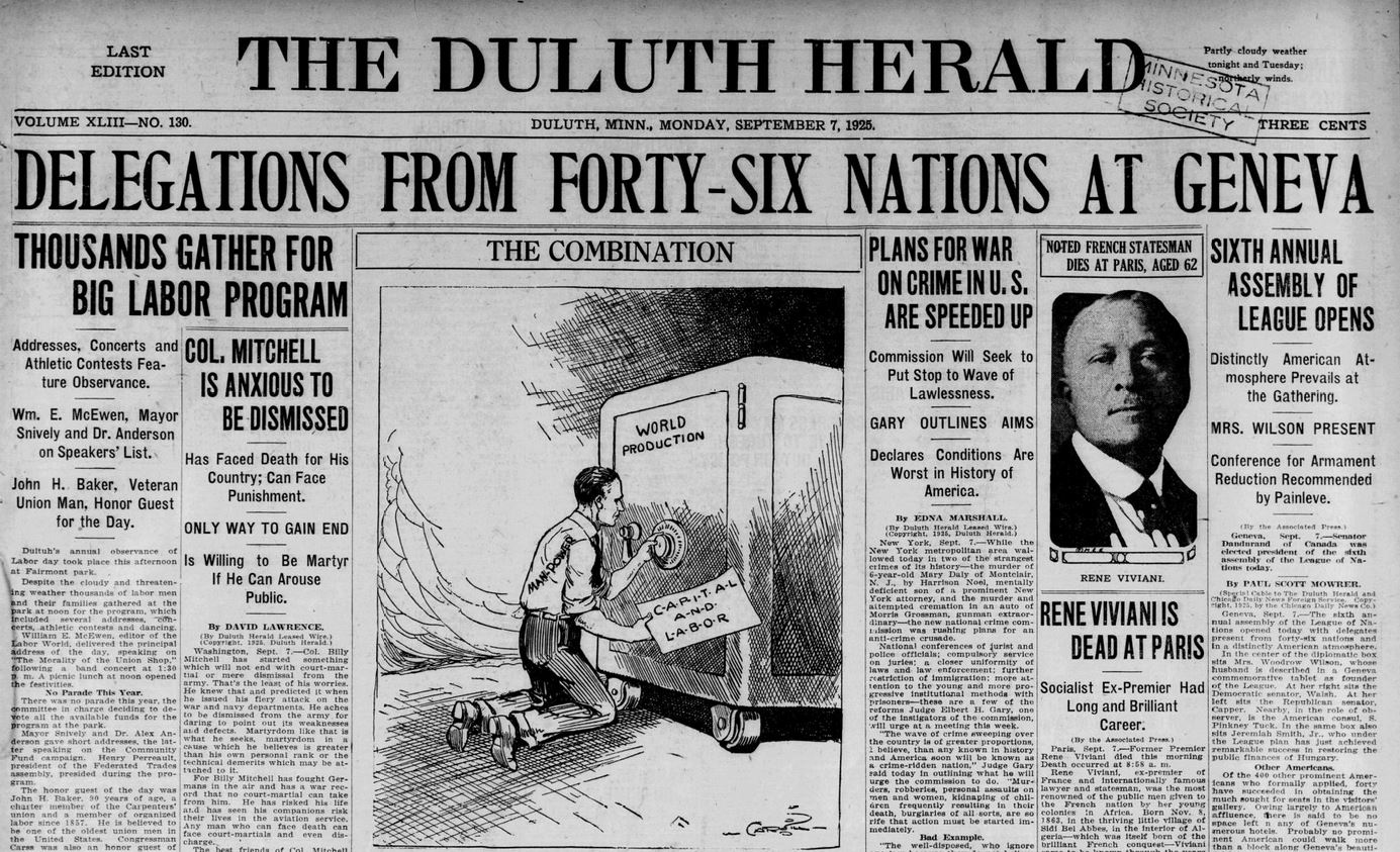 Duluth Deep Dive #8: The Duluth Herald, Sept. 7, 1925 - Perfect Duluth Day